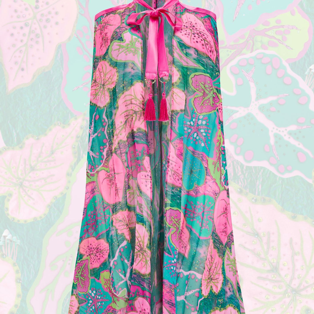 Cala Elysium Sheer Pleated Shoulder Cape Sample - One Size – L•O•M